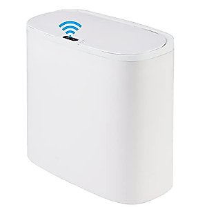 stonespace Motion Sensor Bathroom Trash Can with Lid, Small Automatic Garbage Can with Lid, Waterproof Narrow Trash bin for Bedroom, Kitchen, Office, 3.4 Gallon