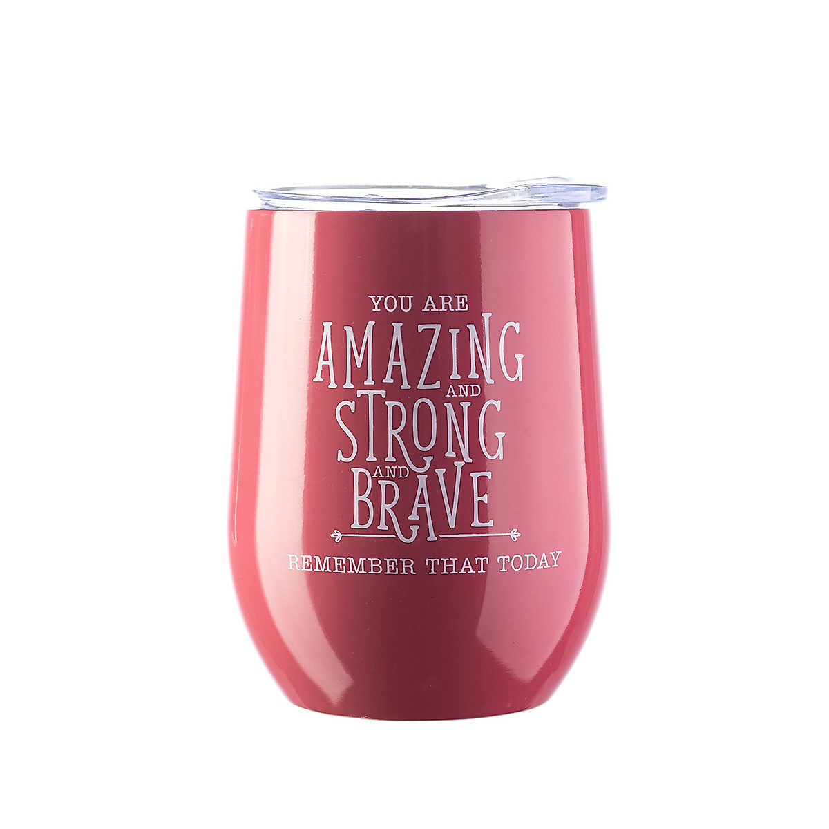 DIVERSEBEE Inspirational Thank You Gifts for Women, Mom, Sister, Wife, Coworker, Nurses, Best Friend, Encouragement Birthday Wine Gifts - Insulated Wine Tumbler Cup with Lid (Ruby)