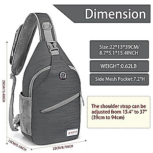 ZOMAKE Sling Bag for Women Men:Small Crossbody Sling Backpack - Mini Water Resistant Shoulder Bag Anti Thief Chest Bag Daypack for Travel Hiking Outdoor Sports,Black(stripe)