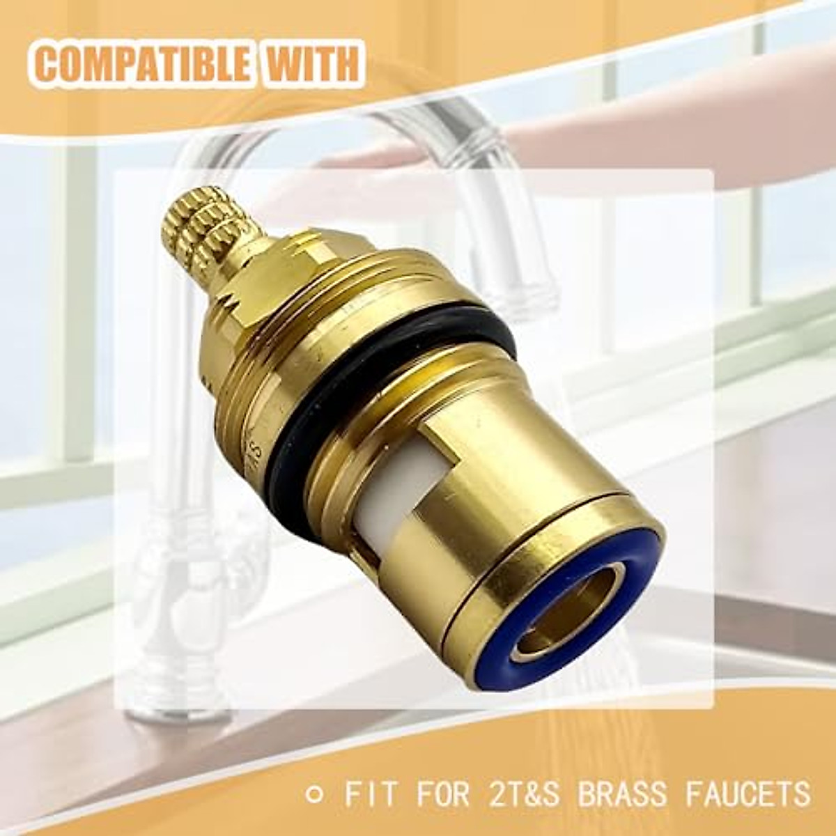 Ceramic Cartridge Assembly Compatible with T&S Brass Faucets Temperature 40F-140F, Pressure 20PSI-125PSI Cold Ceramic Cartridge faucet parts Replace 013788-45