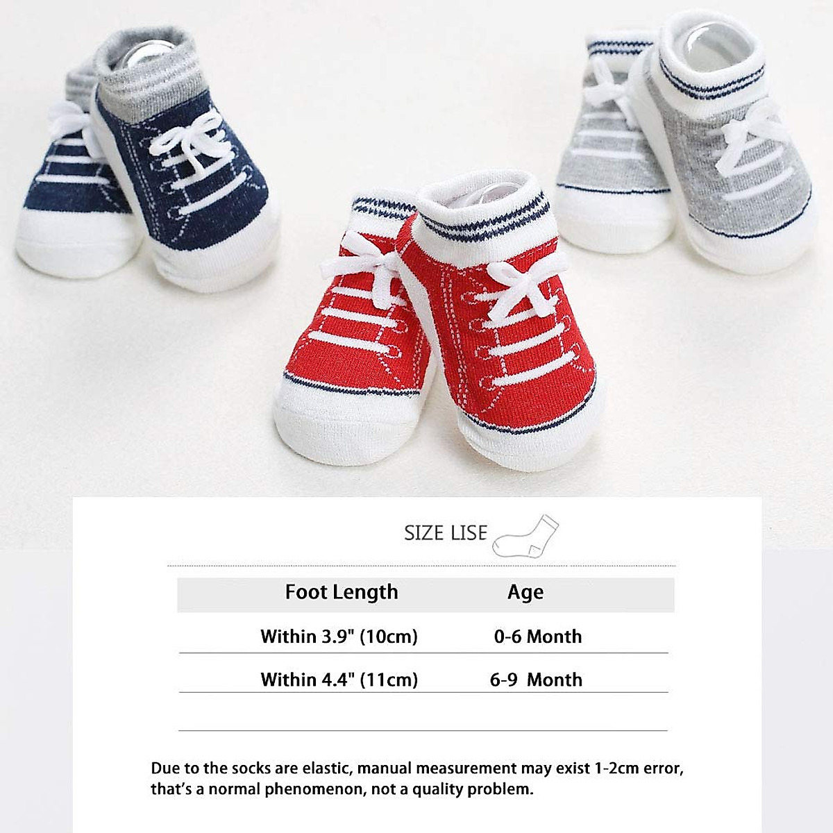 Zumou Baby Infant Anti Slip Non Skid Boys Sports Sneaker Shoe Socks 6 Pairs (0-6 Months, Colorful 6 Pairs)