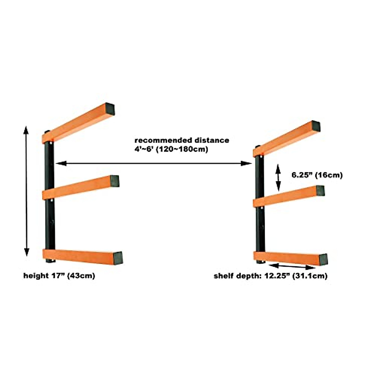 KASTFORCE KF1004 Lumber Storage Rack 3-Level System 110lbs per Level with Durable Sheet Metal Screws, Wood Rack, Workshop Rack