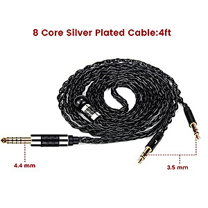 weishan Balanced Cable Replacement for Hifiman Sundara, HE4XX, HE400SE Headphones, Dual 3.5mm to 4.4 Wire Compatible with Sony WM1A, WM1Z, NW-ZX505 Digital Music Players, 4ft
