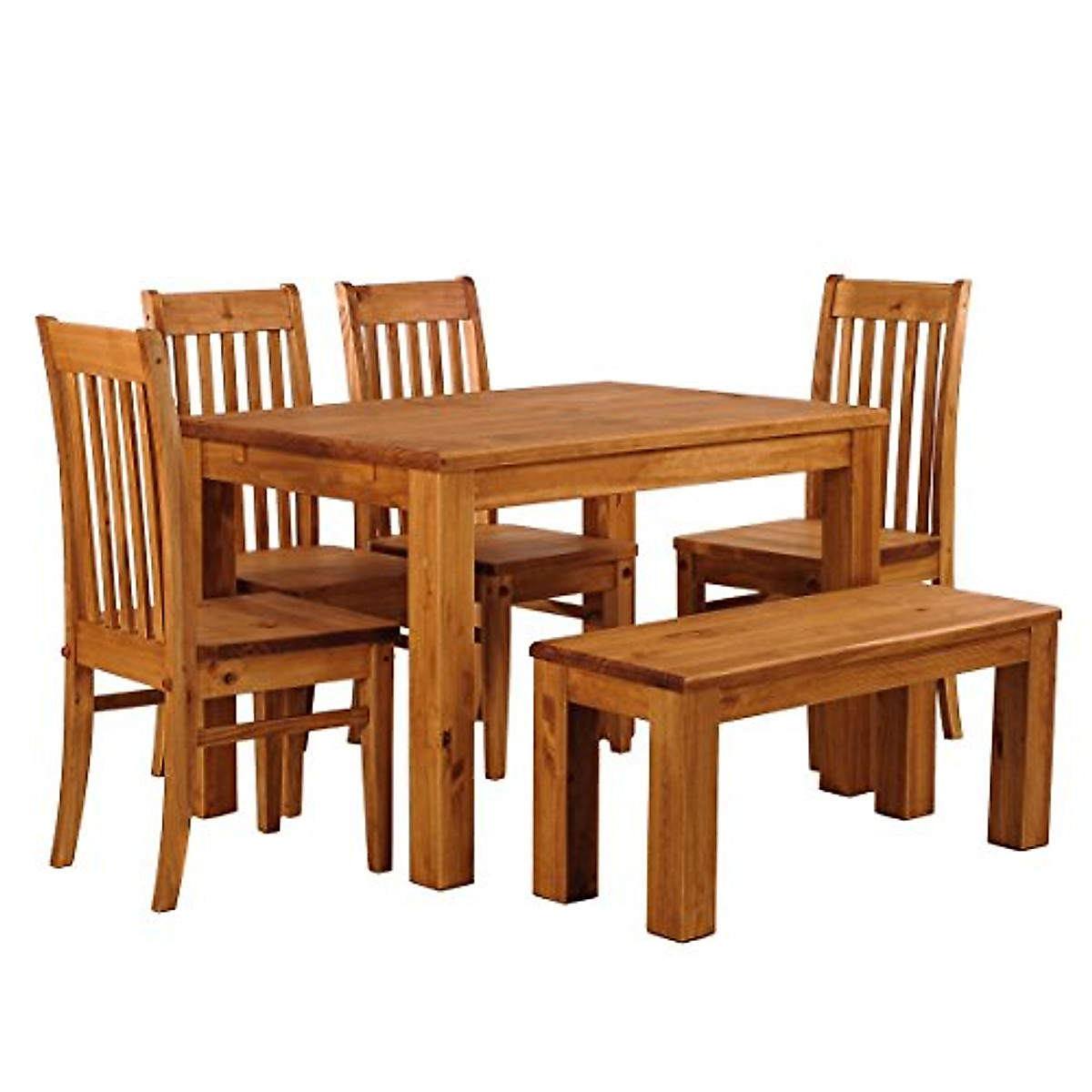 B.R.A.S.I.L.-Möbel TableChamp Dining Table Rio 63 x 31.5 Honey Solid Wood Pine Oiled Farmhouse Extension Extendable Optional