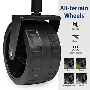 Sekey Heavy Duty Foldable Wagon with 330lbs Weight Capacity, Collapsible Folding Utility Garden Cart with Big All-Terrain Beach Wheels & Drink Holders.Blue