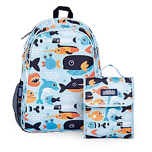 Wildkin 15 Inch Kids Backpack Bundle with Lunch Bag (Big Fish)