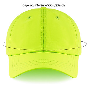 Men Waterproof Baseball Cap Windproof Golf Cap Adjustable Tennis Foldable Hat for Women Outdoor Sports Adjustable Hat. Neon Green
