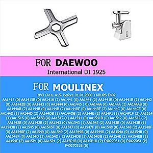 ADUCI 3pcs Meat Grinder Knife Stainless Steel Mincer Blade Spare Parts for Moulinex HV3/for KRUPS F402 for Daewoo Kitchen Appliance