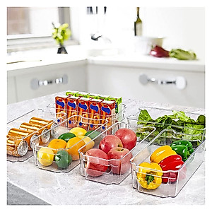 LSZ fridge organizer 6Pcs Refrigerator Organizer Bins Set, Clear Fridge Organizer, 14 Grid Egg Tray Beverage Box BPA Free Pantry Organization fridge organizer
