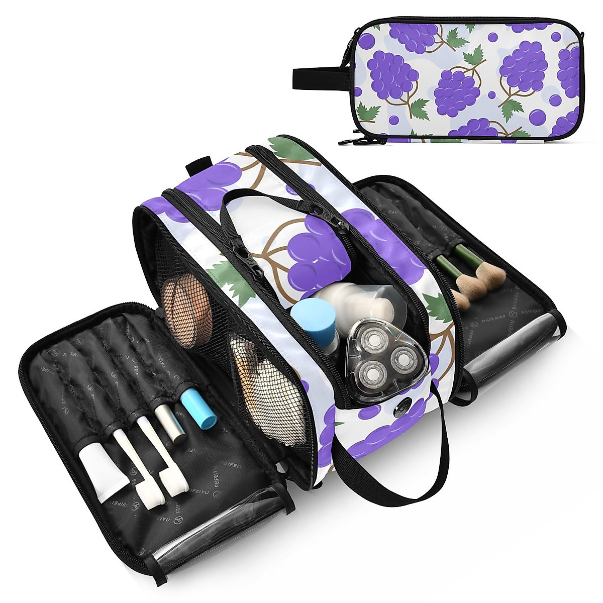Yuiboo Large Capacity Travel Cosmetic Bag - Toiletry Bags for Women, with Makeup Brush Slots, Portable and Lightweight Design, Durable and Easy to Clean - Perfect for Travel and Daily Use.