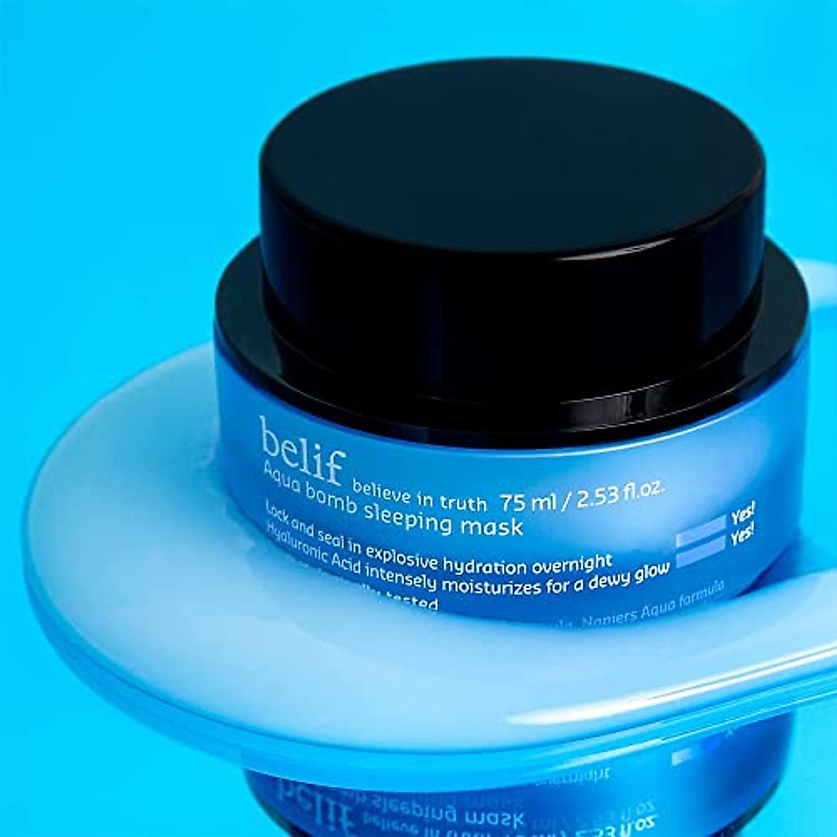 belif Aqua Bomb Sleeping Mask - Korean Jelly Night Cream, Skin Barrier Repair Overnight Moisturizer, Lightweight, Hydrating & Plumping, Napiers Herbal Formula, 1.6 fl oz