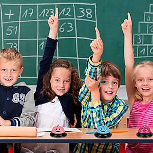 ABuff 7 Pack Desk Bell Call Bell, 3.3 Inch Metal Anti-Rust Ringing Service Bell, Big Button Desk Bell for Service, Hotels, Schools, Restaurants, Hospitals, Reception and Pet Dog Training, 7 Color