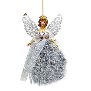 Christmas Tree Decor Ornaments New Plush Angel Pendant Pendant Children's Cute Plush Doll Silver Small Decorated Funny Hanging Outdoor for Rustic Home Ornament Decorations Decoration Gift