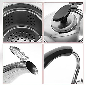 STOBAZA Whistling Tea kettle for Stove Top, Whistling Stovetop Teapot with Infuser, Gooseneck Pour Over Coffee Kettle, Food Grade Stainless Steel Teakettle Tea Pot, Water Boiler, 3L