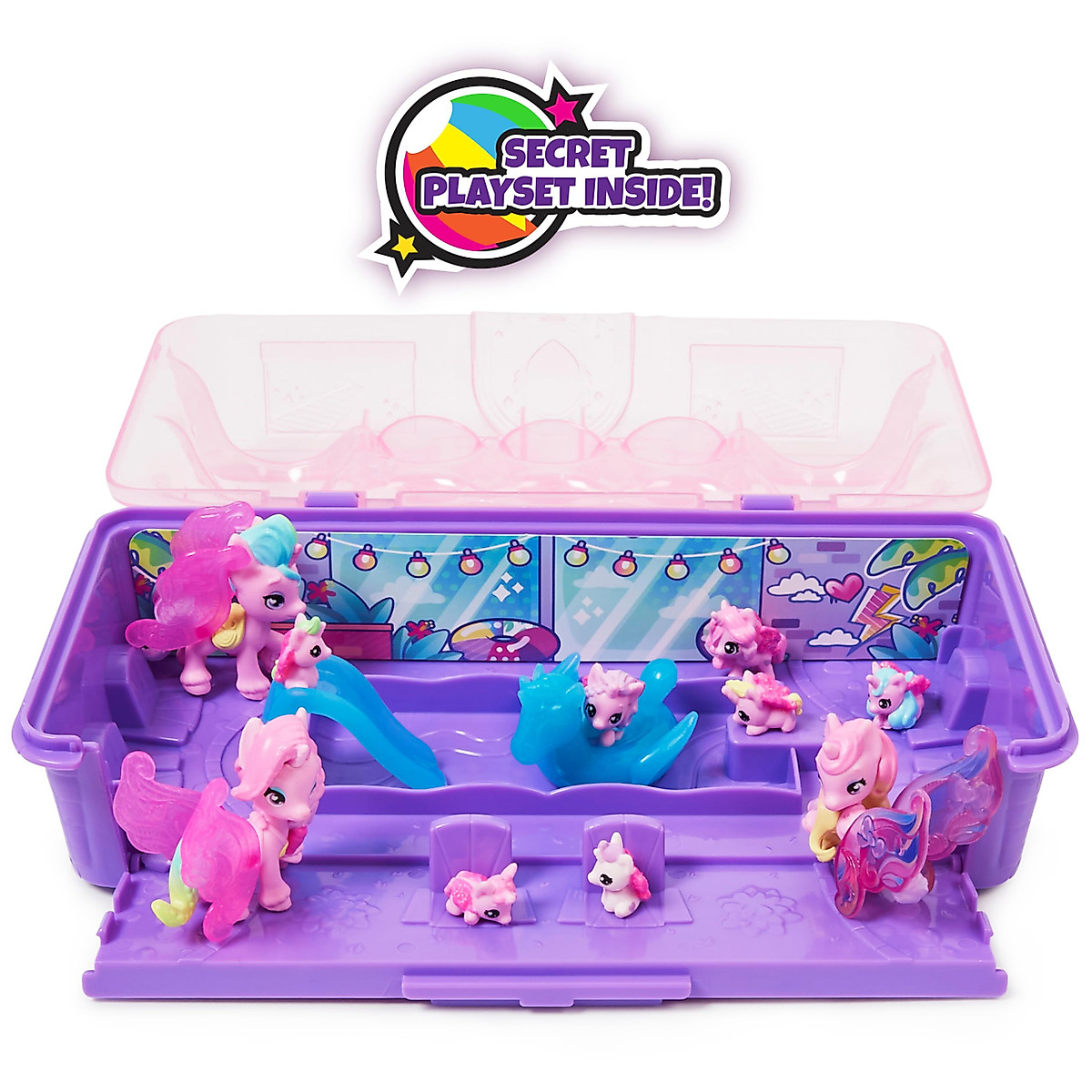 Hatchimals CollEGGtibles, Unicorn Family Carton with Surprise Playset, 10 Characters and 2 Accessories, Kids Toys for Girls Ages 5 and up