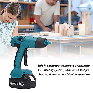 Hot Glue Cordless Quick Melting Handheld Electric Power Thermo Tool 60W PTC Heating for DIY Craft Carpentry Repairs