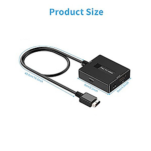Uzifhdhi PS2 to HDMI Converter, PS2 to HDMI Adapter with HDMI Cable for PS2 to HDMI HDTV/Monitor Supports All PS2 Display Modes