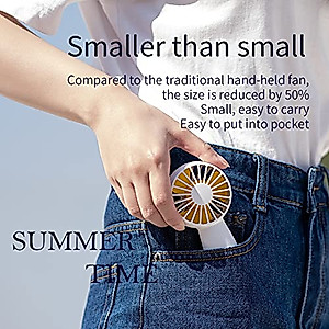 NO Mini Handheld Fan, USB Desk Small Personal Portable Stroller Fan with 4800mAh Rechargeable Battery, Cute Pocket Design Electric Fan 8-25H Working Hours for Travel Office Outdoor Summer Gift(PINK)