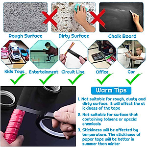 Audab 6 Rolls 1/4 Pinstripe Tape Vinyl Chart Tape White Board Tape Lines Dry Erase Whiteboard Thin Tape Pinstriping Graphic Grid Marking Tape