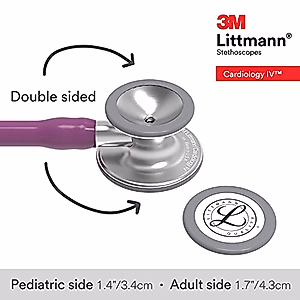 3M Littmann Cardiology IV Diagnostic Stethoscope, 6156, More Than 2X as Loud*, Weighs Less**, Stainless Steel Chestpiece, 27" Plum Tube