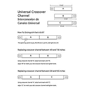 Utheer Universal Adjustable Crossover Tubes 5 up to 9.5 Inch for Nexgrill 720-0830h and Charbroil 463344116, 463241113, 463449914, 463436215, 463244011, Thermos 461442114