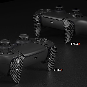 PlayVital Blade 2 Pairs Shoulder Buttons Extension Triggers for ps5 Controller, Game Improvement Adjusters for PS Portal Remote Player, Bumper Trigger Extenders for ps5 Edge - Graphite Carbon Fiber