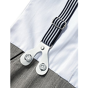 HeMarIsle HMD Baby Boy Gentleman White Shirt Bowtie Tuxedo Onesie Jumpsuit Overall Romper（0-18M） … (A Grey, 70(3-6 Month))