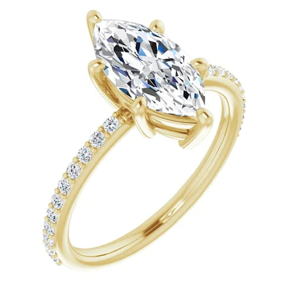 925 Silver, 10K/14K/18K Solid Gold Moissanite Engagement Ring,3.0 CT Marquise Cut Handmade Solitaire Ring, Diamond Wedding Ring for Women/Her Anniversary Ring, Birthday Ring,VVS1 Colorless Gift