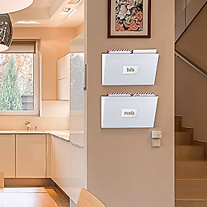 Acrimet Wall Mount Pocket File Organizer Holder (Hangers Included) (White Color) (2 Pack)