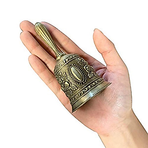 iFavor123 Ornate Hand Bell Intricately Embellished Multi-Purpose Call Bell (Bronze)