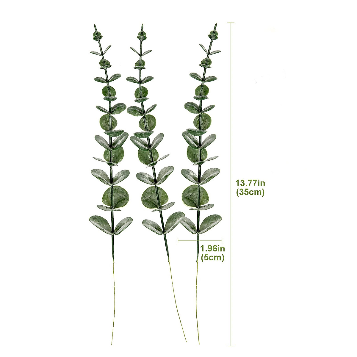 EZFLOWERY 12 Pcs Artificial Eucalyptus Leaves Stems Real Touch Green Leaf for Wedding Arrangements Bouquet Office Party Centerpieces Garden Outdoor Ceremony Floral Home Décor