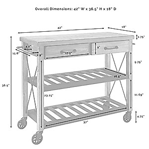 Crosley Furniture Roots Rack Industrial Rolling Kitchen Cart, Natural
