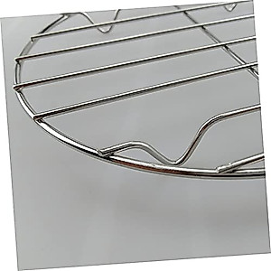 Outanaya 2pcs Stainless Steel Barbecue Grill Air Fryer Grill Rack Round Steaming Cooling Barbecue Grill Rack Outdoor Griddle Grill Outdoor Grill Net Charcoal Bbq Stand for Barbecue Silver