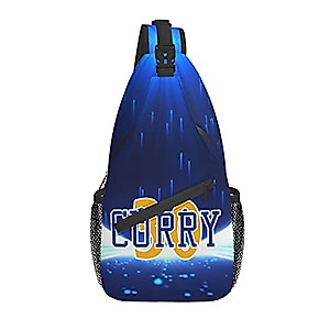 Curry Golden State Basketball Sling Backpack,Travel Hiking Daypack Pattern Rope Crossbody Shoulder Bag, Cross Chest Bag Diagonally For Men Women