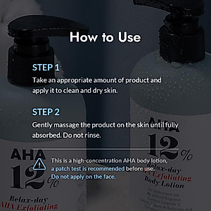 VILLAGE11FACTORY AHA 12% Body Lotion Korean Body Cream Exfoliating & Rejuvenating Formula with Glycolic Acid and Hyaluronic Acid Unscented (10.6 Oz)