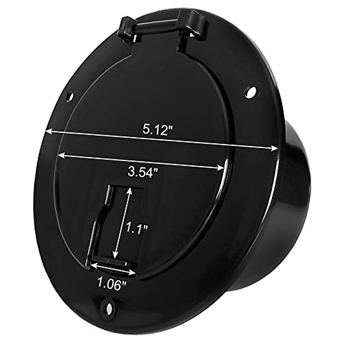 RV 5 Inch Round Electric Cable Hatch for 30 and 50 Amp Cords, RV Power Cord Cable Hatch Cover Compatible with Coleman Jayco Pop-Up Camper Travel Tent Trailer Motorhome (Black)