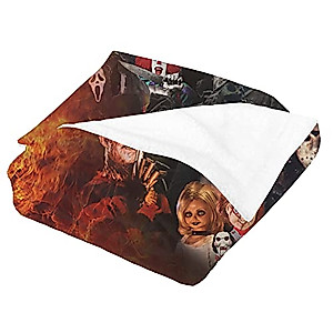 Horror Movie Character Lamb Blanket Soft Fleece Warm Fluffy Throws Blanket Fuzzy Plush Blanket Home Decor Halloween 80x60 in