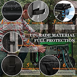 GEHENG Generator Covers While Running,100% Waterproof Generator Cover,All Weather Use, 32"x24" X24 ", Super Heavy Duty 600D Waterproof Polyester Tarp 100% Waterproof, Tear Resistant, Black.