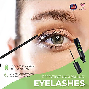 Eyelash Growth Serum 0.25 OZ (7ML) Lash Serum For Longer Thicker Lashes Advanced Eyebrow Enhancer with Free Volumizing Mascara Vegan & Cruelty-Free Made in USA | Herbiar
