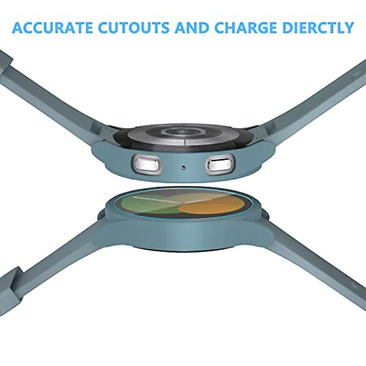 Haojavo [4+6Pack] for Samsung Galaxy Watch 5/Galaxy Watch 4 44mm Screen Protector Case, 4 Pack Hard PC Cover Protective Bumper Shell + 6 Pack Tempered Glass Film for Galaxy Watch 44mm Accessories