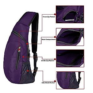 Peicees Sling Bags Men Women Shoulder Backpack Mini Chest Day Bag Small Cross Body Pack