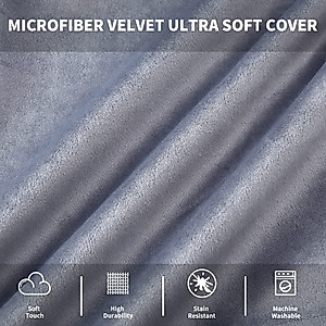 GlowSol Big Huge Giant Bean Bag Chair for Adults, Memory Foam Bean Bag Chair with Removable Machine Washable Plush Velvet Cover, Stuffed Sofa Chair, 4FT, Grey