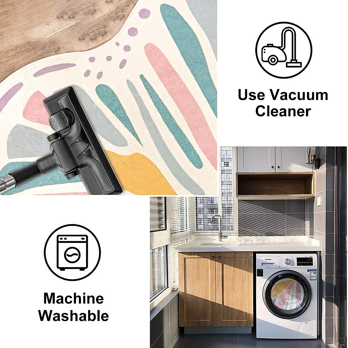 Lukinbox Butterfly Kids Rug for Girls Bedroom, Colorful Washable Nursery Rugs, Soft Kids Area Rug Non Slip Play Mat Carpet for Playroom Kids Room, 4' x 5.3'