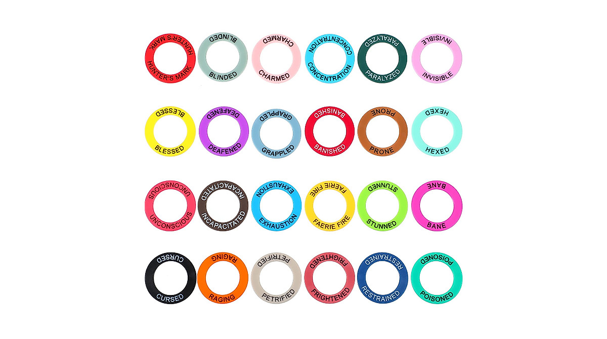 Upgraded ALIZERO DND Condition Markers Set for RPG