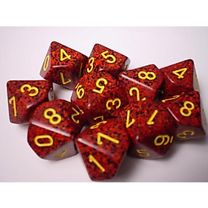 Chessex Dice Sets: Mercury Speckled - Ten Sided Die d10 Set (10)