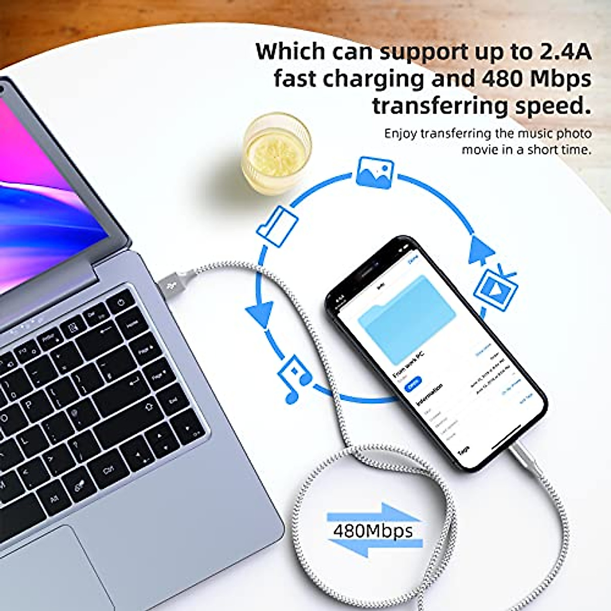 Bkayp iPhone Charger,3Pack 10FT [MFi Certified] Lightning Cable Lightning to USB Compatible iPhone 12/11 Pro/11/XS MAX/XR/8/7/6s/6/plus,iPad Pro/Air/Mini - GreyWhite