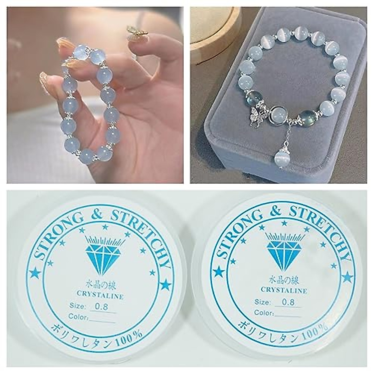 720 Piecess Glass Beads for Jewelry Making, 24 Colors 8mm Crystal Beads Bracelets Making Kit, Round Beads Suitable for Beginners