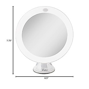 Zadro LED Lighted 10X Magnification Z'Swivel Power Suction Cup Vanity Wall Mount Beauty Makeup Mirror, White
