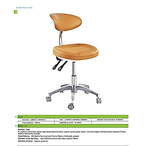 YOHOSO Portable Micro Fiber Leather Dentist Chair Doctor's Stool Mobile Chair Height Adjustment Concaved-Design 600-1-XW