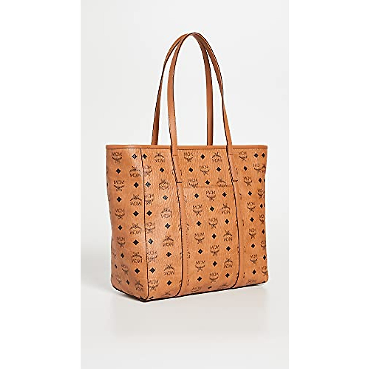 MCM Women's Toni Shopper Medium, Cognac, Tan, Graphic, One Size